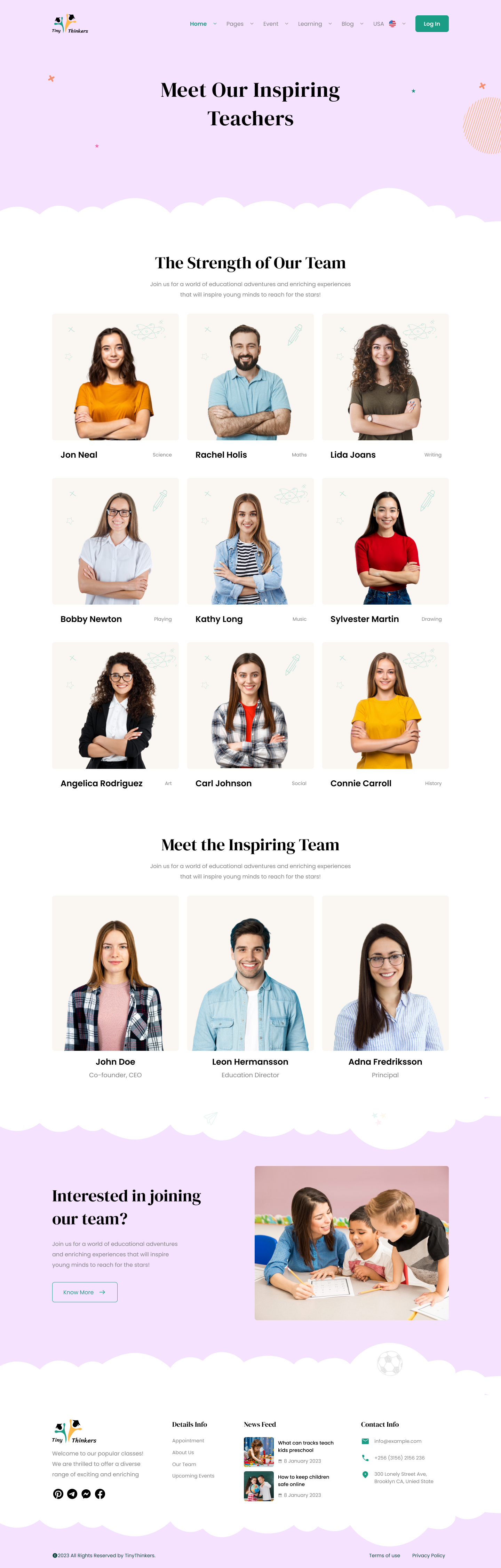 TinyThinkers - Children Kindergarten School Education Figma Design Template by posimyththemes